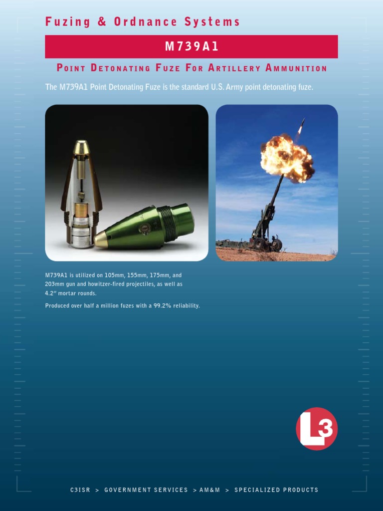 M739A1 Point Detonating Fuze | Fuze | Artillery