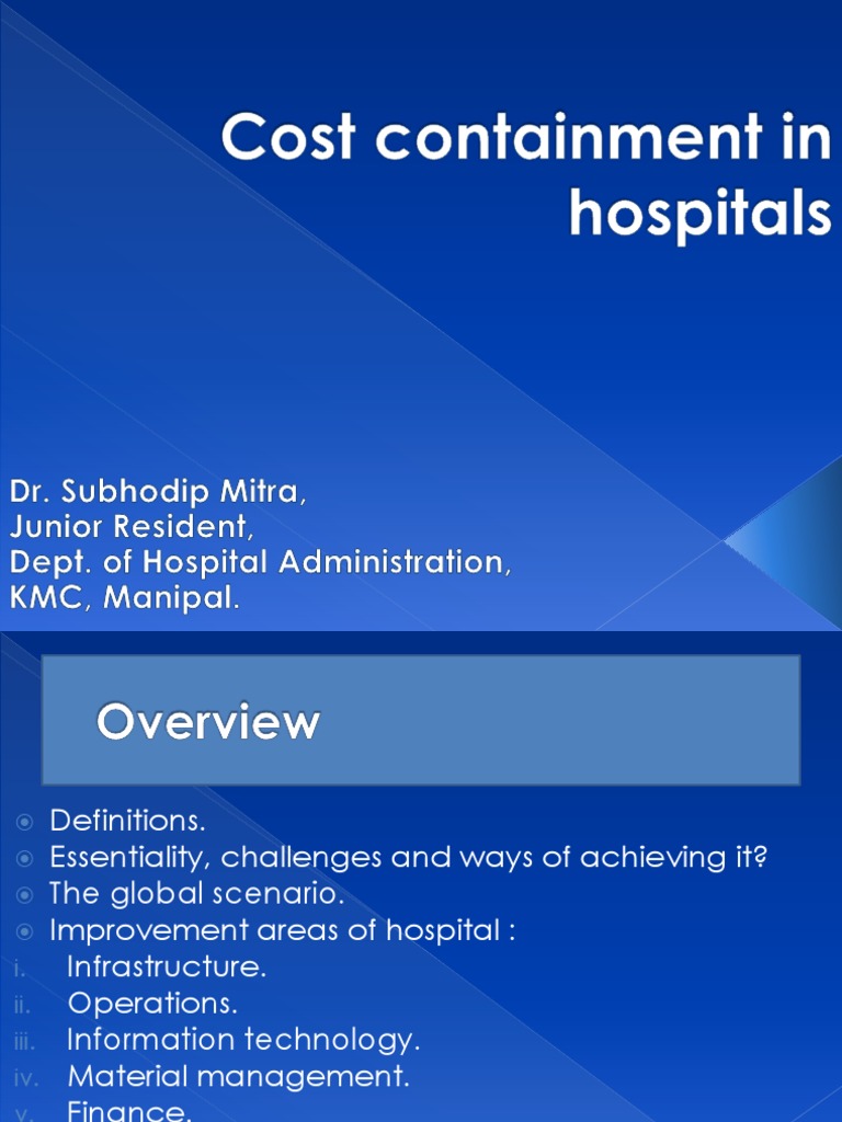 Hospital Cost Containment Strategies | PDF | Working Capital | Inventory