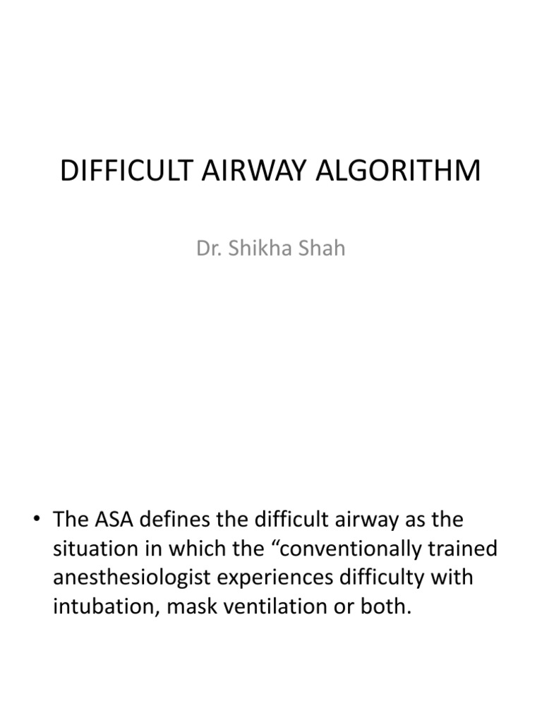 Difficult Airway Algorithm | PDF | Larynx | Medical Treatments