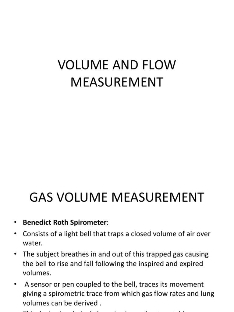Volume and Flow Measurement | PDF | Flow Measurement | Intravenous Therapy