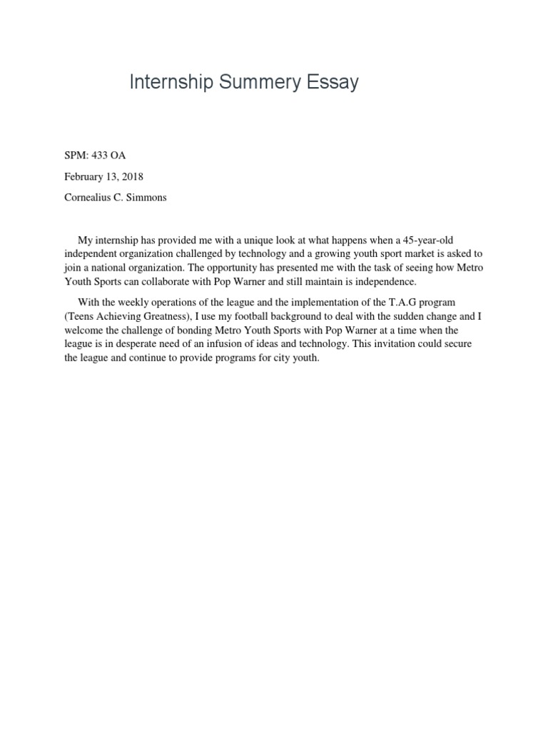 Internship Reflection Summar | PDF