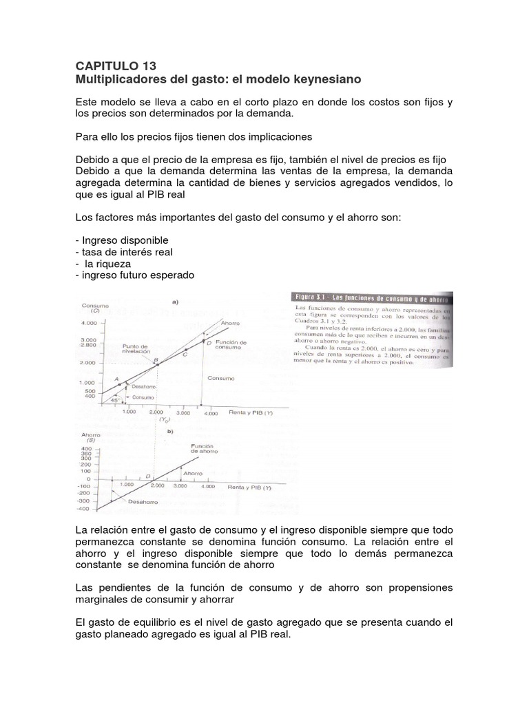 Multiplicador del Gasto Autónomo en Keynesianismo | PDF | Ahorro ...