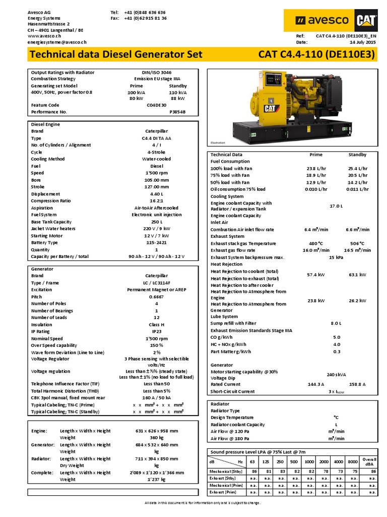 Cat C4.4-110 De110e3 en | PDF | Diesel Engine | Engines