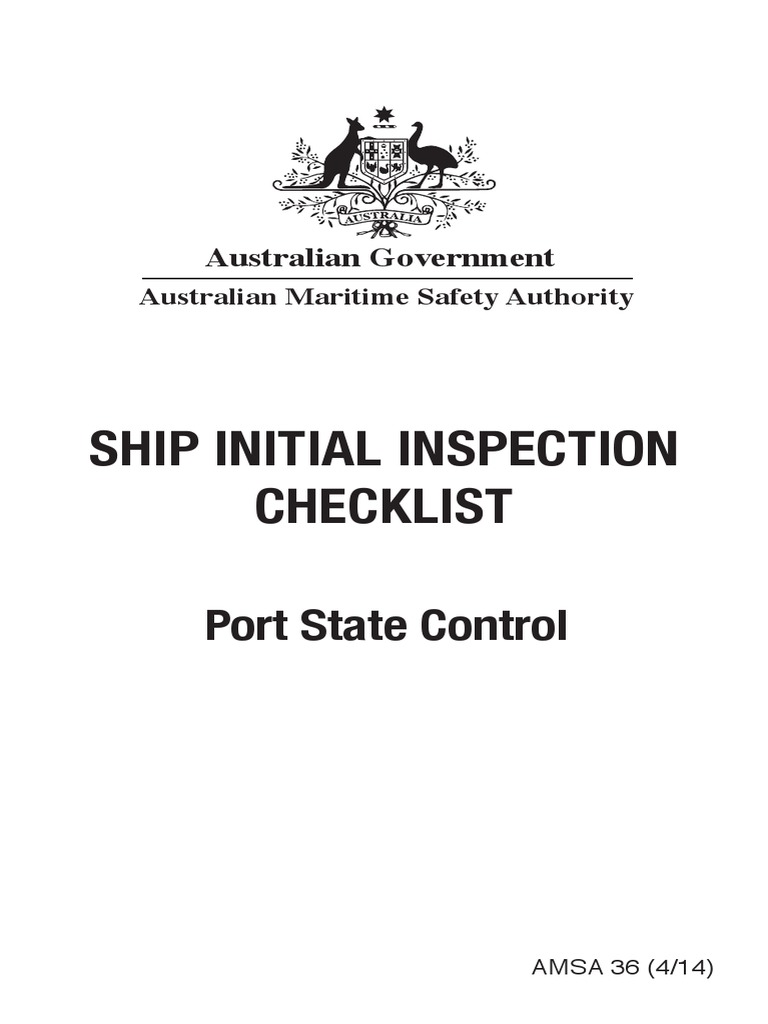 Australian Government Ship Inspection Checklist | PDF | Oil Tanker ...