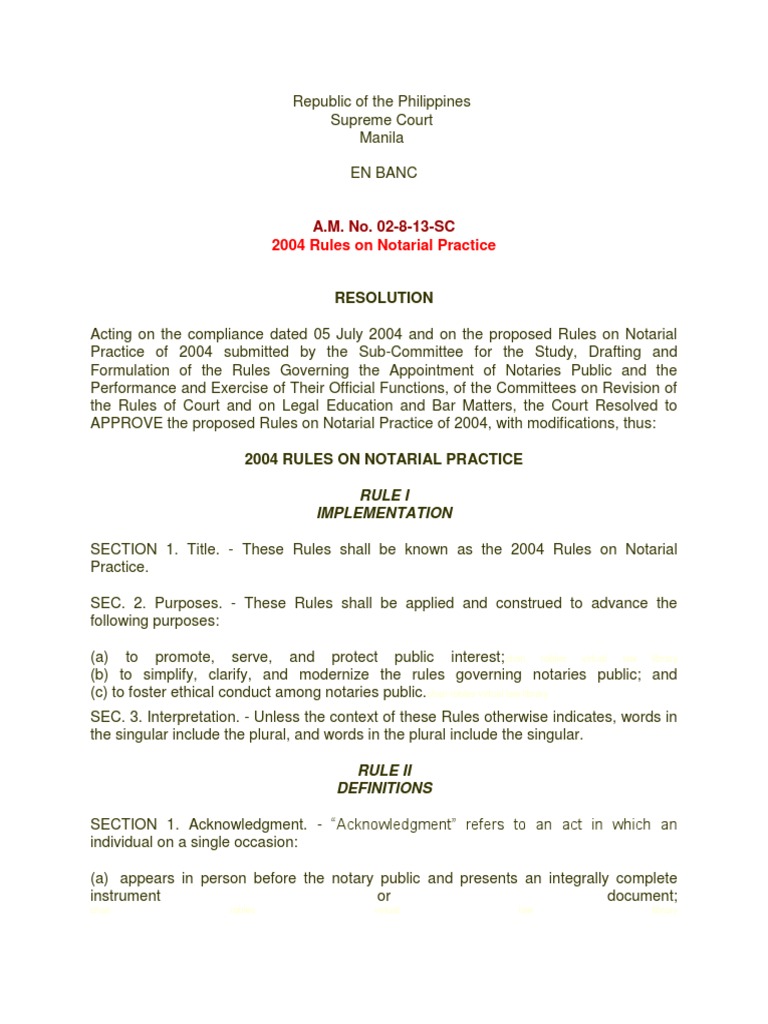 2004 Rules On Notarial Practice: Resolution | PDF | Notary Public ...