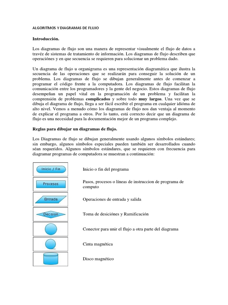 Algoritmos y Diagramas de Flujo | PDF | Algoritmos | Programa de computadora