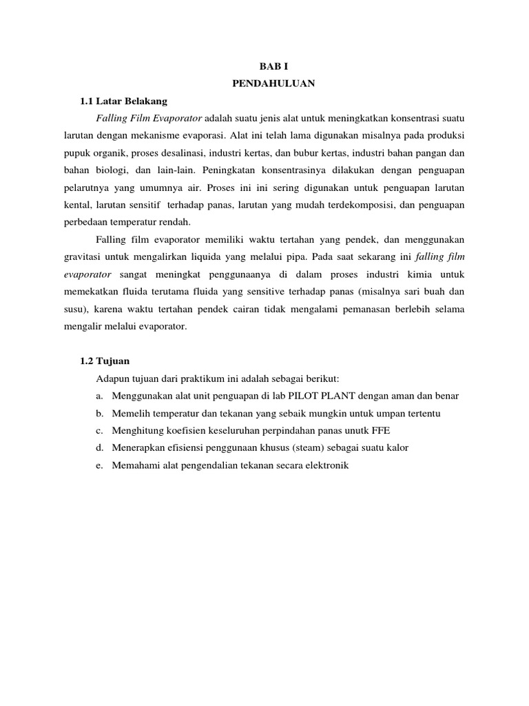 Proses dan Efisiensi Falling Film Evaporator | PDF | Griya & Taman ...