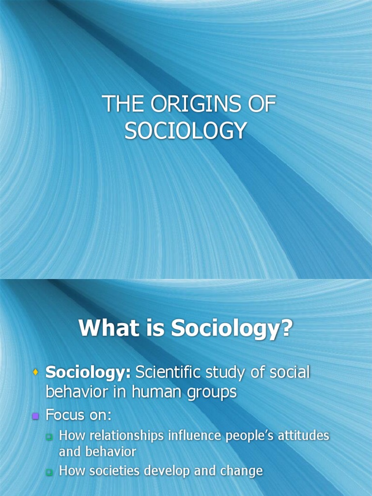 History of Sociology | PDF | Sociology | Social Science