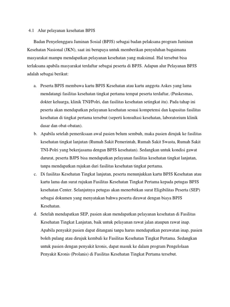 Alur Pelayanan Kesehatan BPJS | PDF
