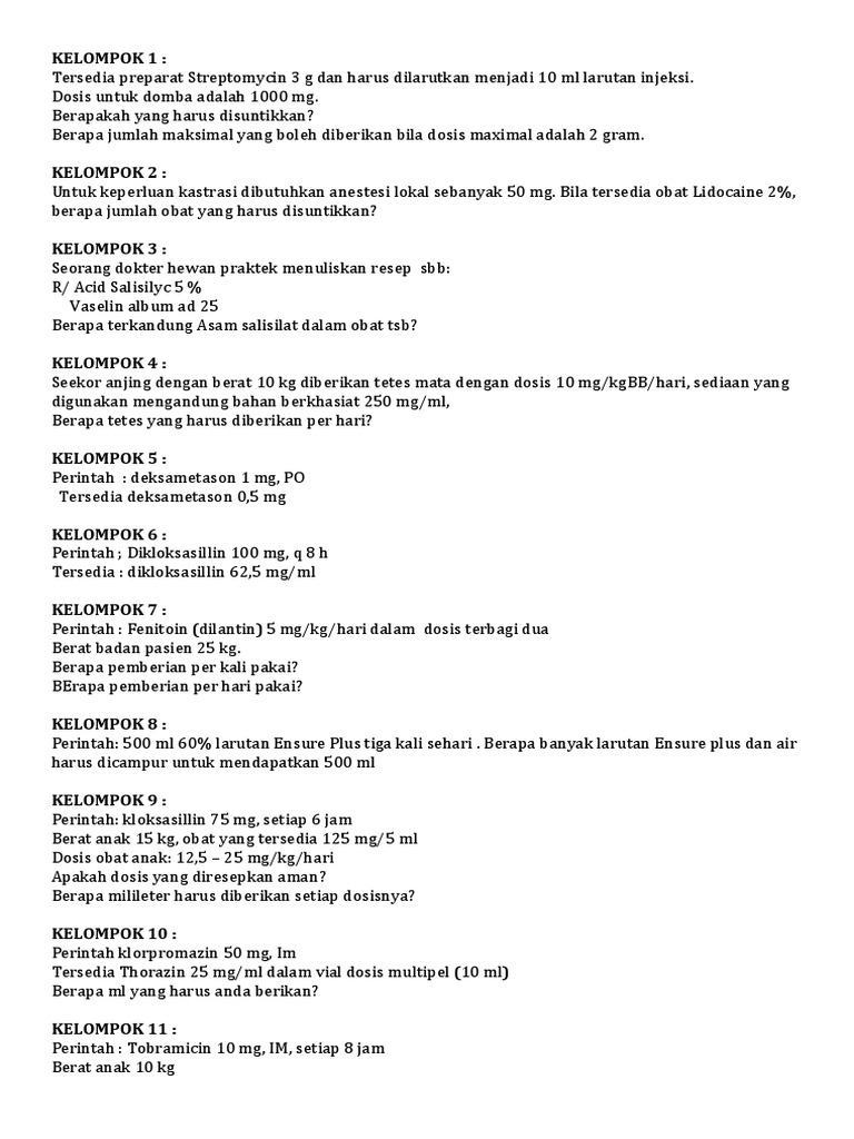 Perhitungan Dosis Fix | PDF