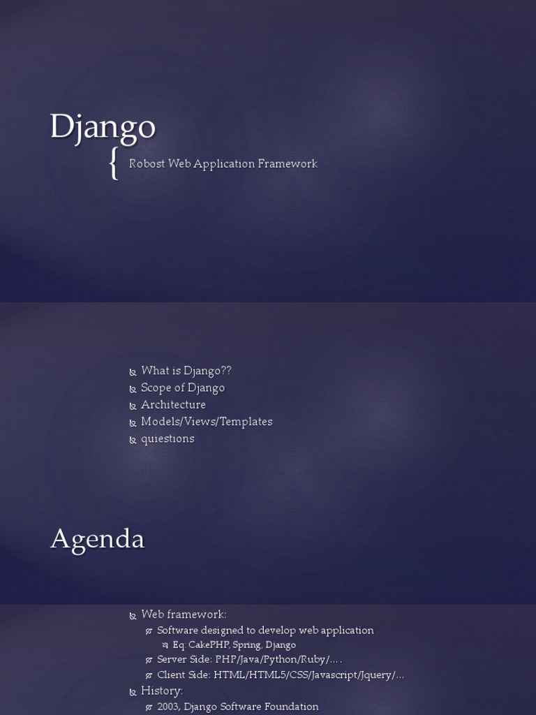 Django: Robost Web Application Framework | PDF | Web Application | Hypertext