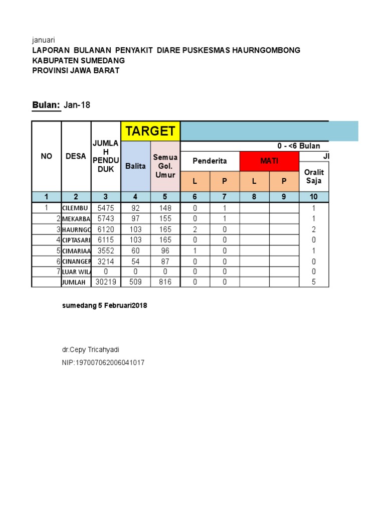 Laporan Diare 2018 | PDF