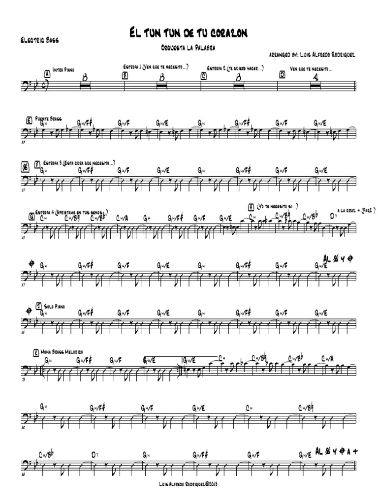 El Tun Tun de Tu Corazon - Electric Bass | PDF | Ocio