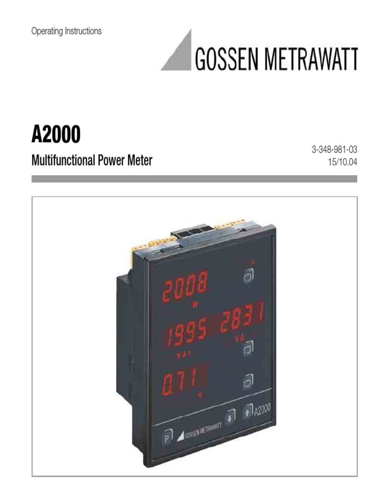 A2000 Multifunctional Power Meter | PDF | Electrical Engineering ...