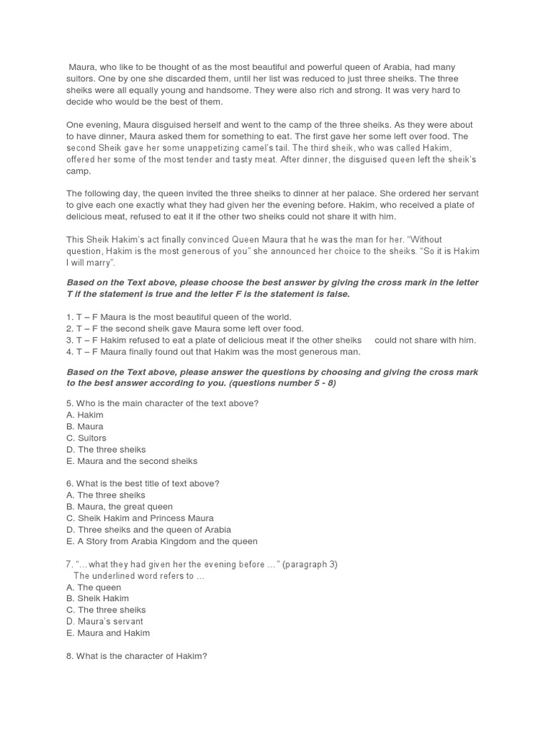 Answer From Narrative Text | PDF | History