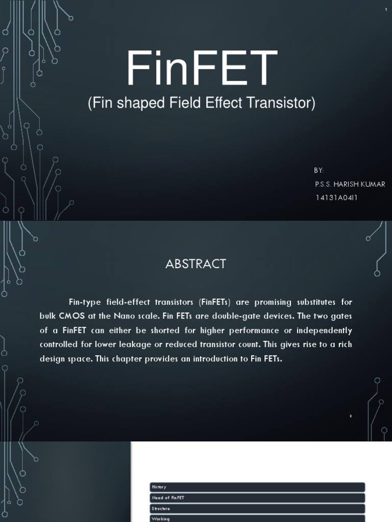 Finfet: (Fin Shaped Field Effect Transistor) | PDF | Field Effect ...