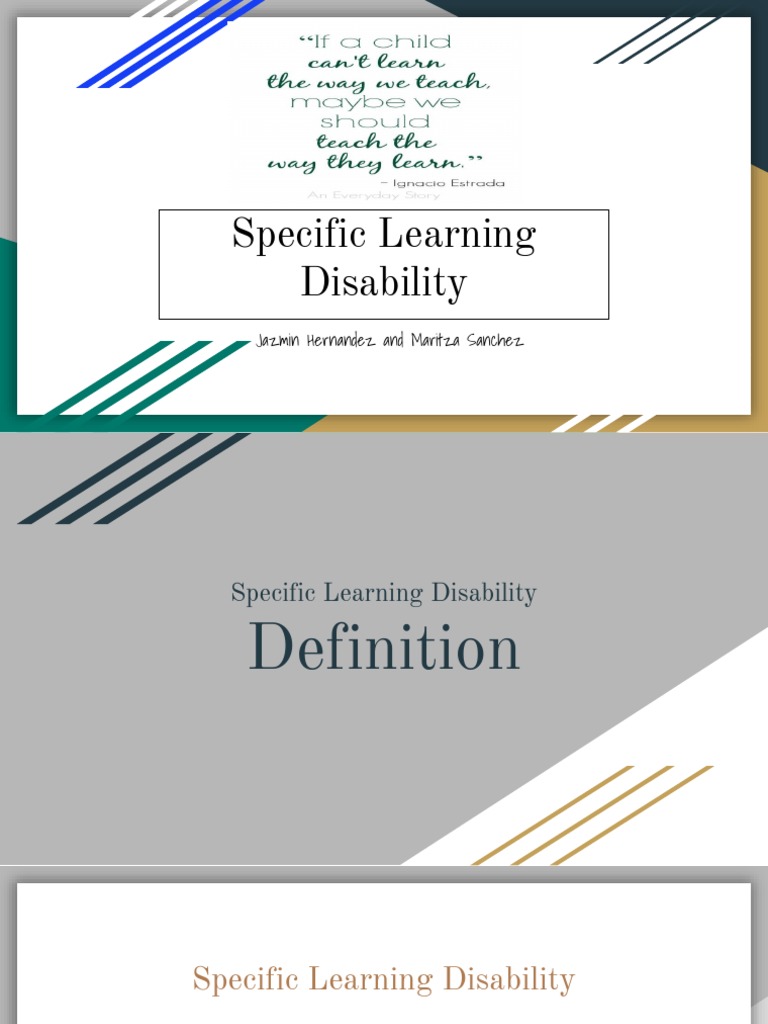 Specific Learning Disability Presentation - Eduu 511-2 | PDF | Learning ...