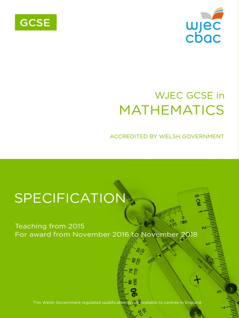 WJEC GCSE Mathematics Specification | PDF | Triangle | Angle