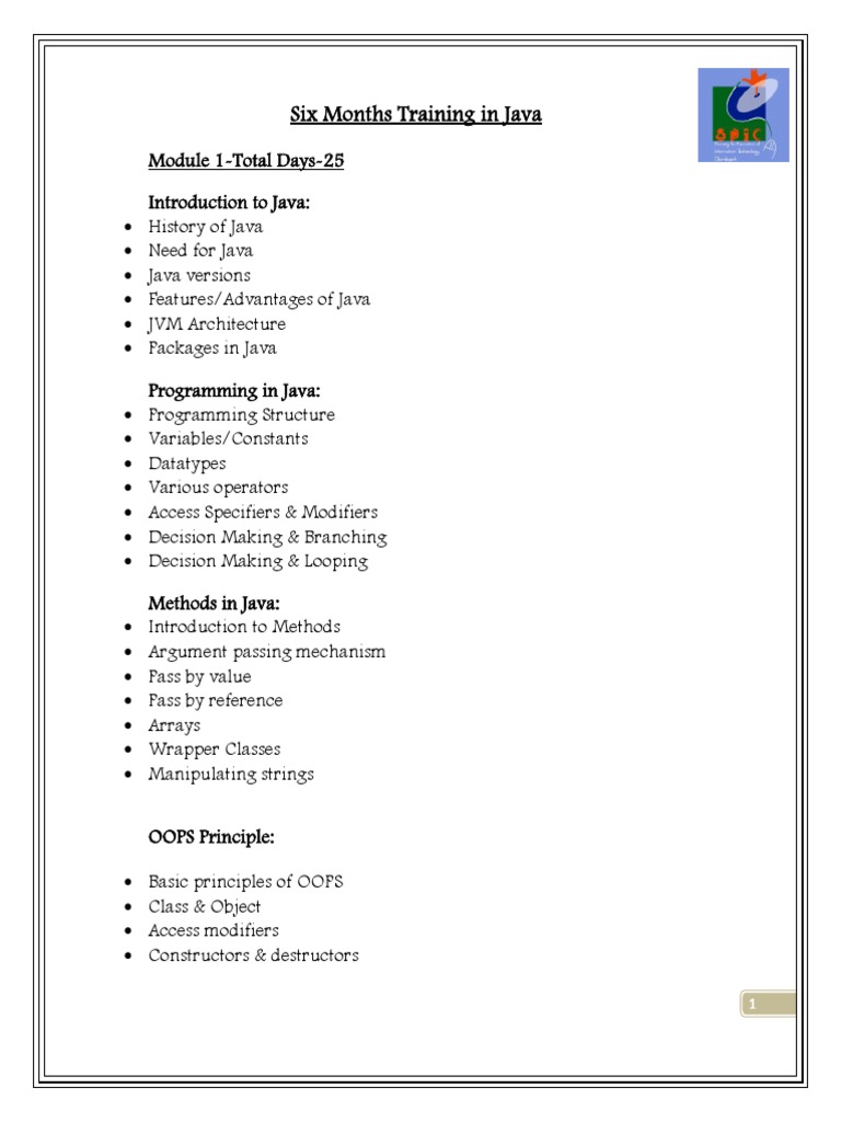 Six Months Training in Java | PDF | Method (Computer Programming ...