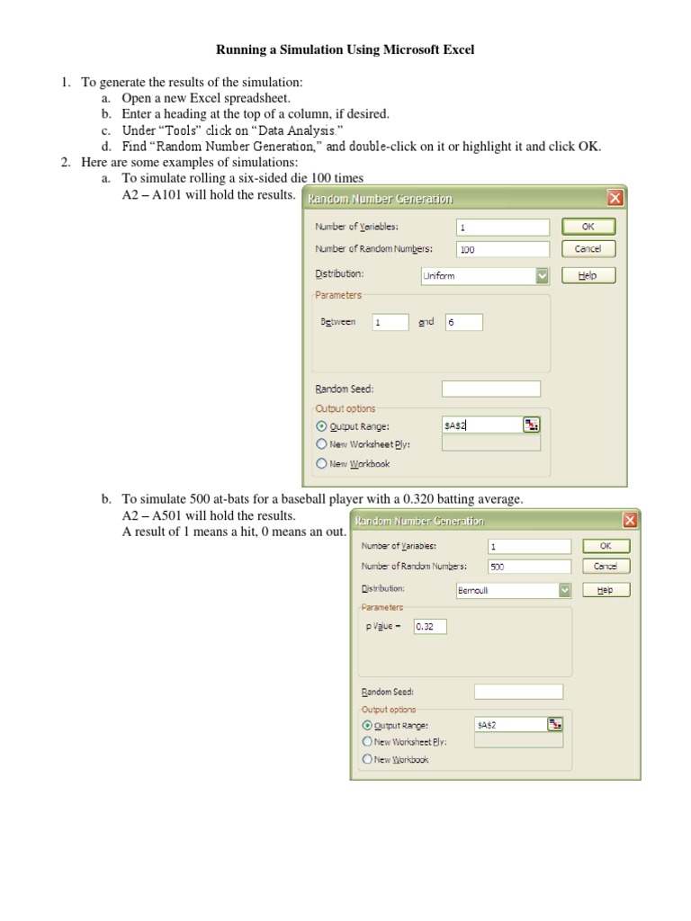 Running A Simulation Using Microsoft Excel | PDF