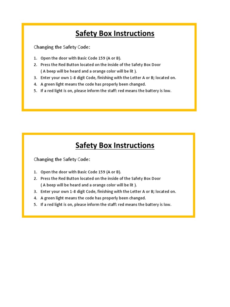 Safety Box Instructions | PDF