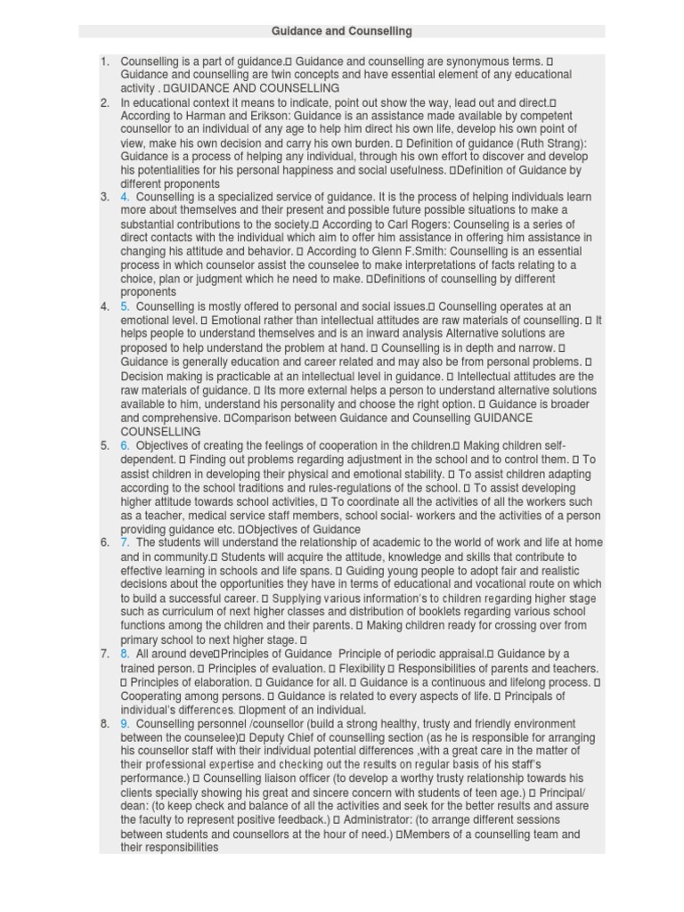 Guidance and Counselling | PDF | Psychotherapy | Counseling Psychology