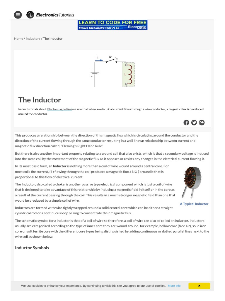 Electronics Tutorials Ws | PDF | Inductor | Inductance