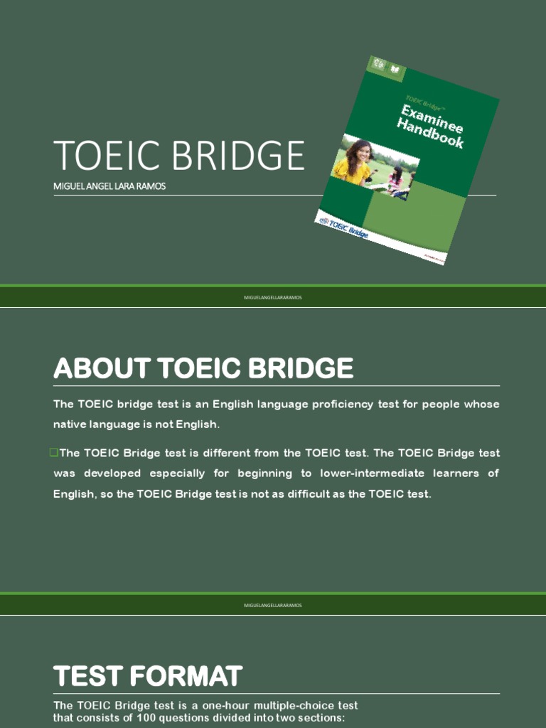 Toeic Bridge | PDF | Sentence (Linguistics) | Tests