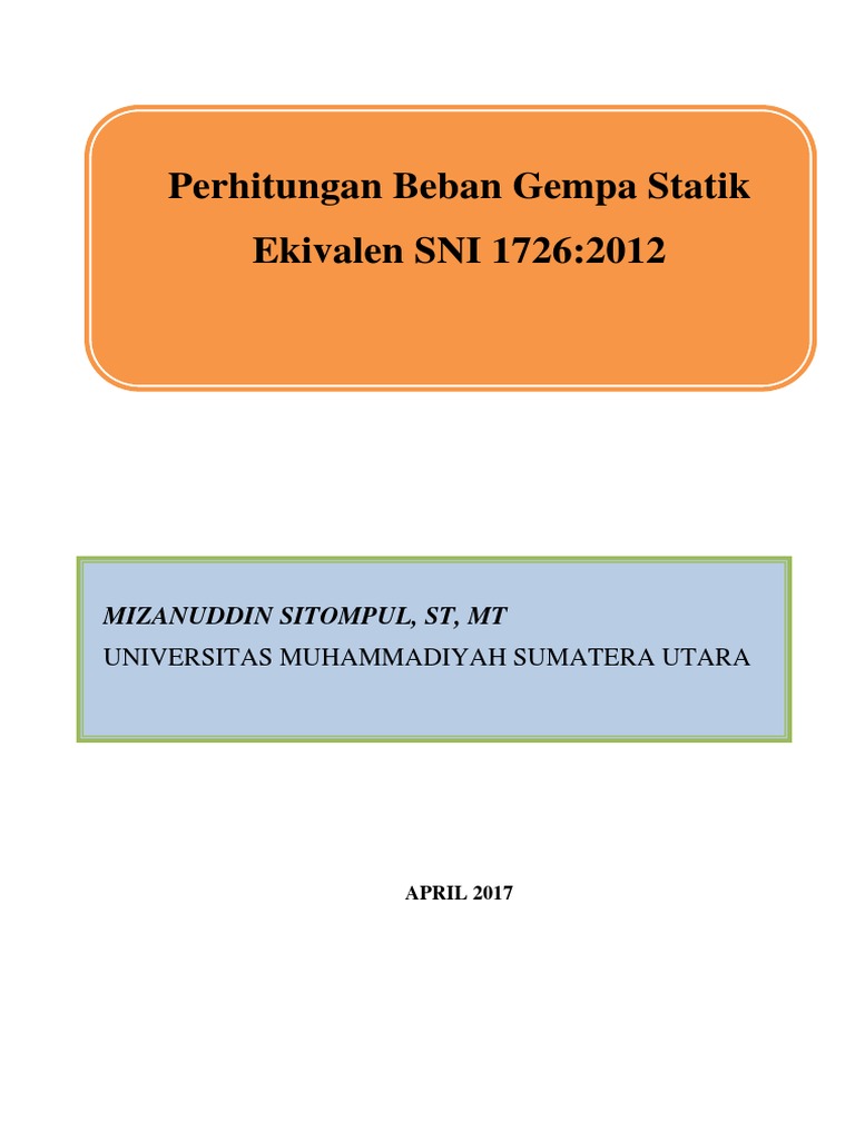 Perhitungan Beban Gempa Statik Ekivalen SNI 1726 | PDF