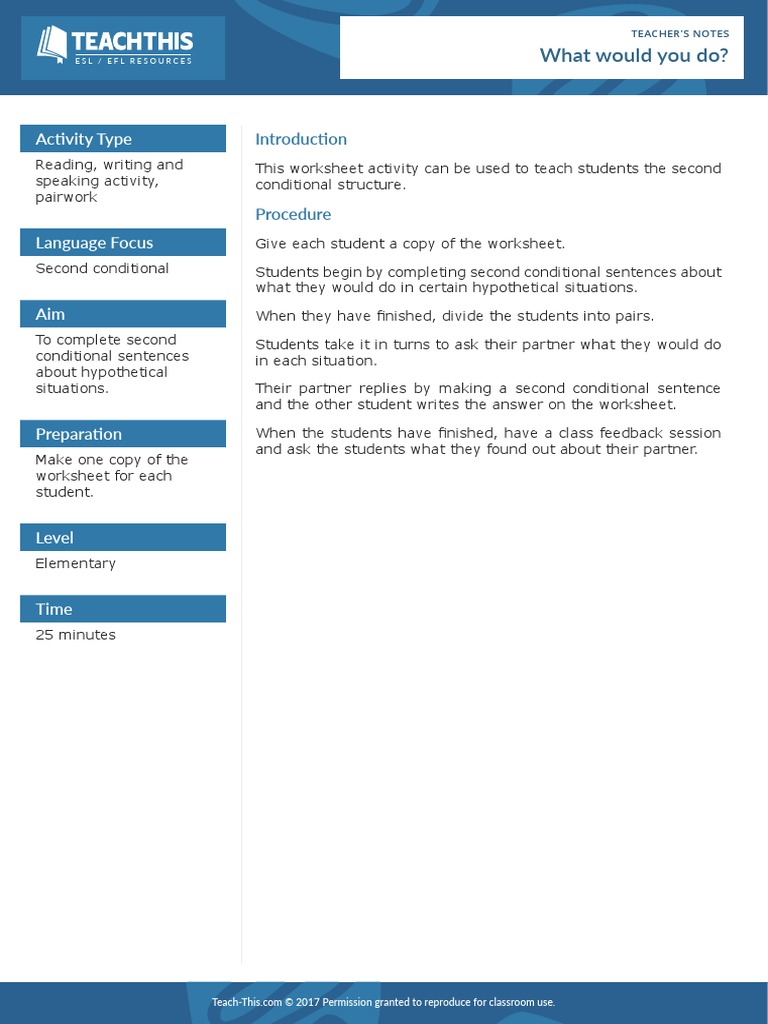 What Would You Do Pdf Download Free Pdf English As A Second Or