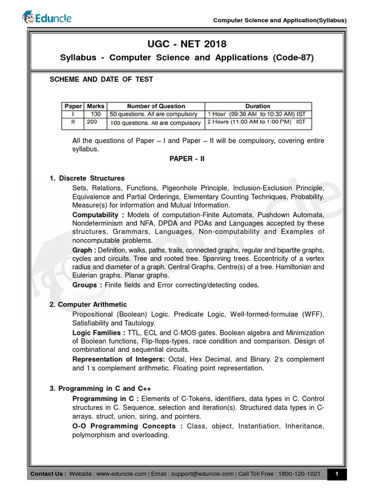 Ugc Net Cs Syllabus | PDF | Parsing | Message Passing Interface