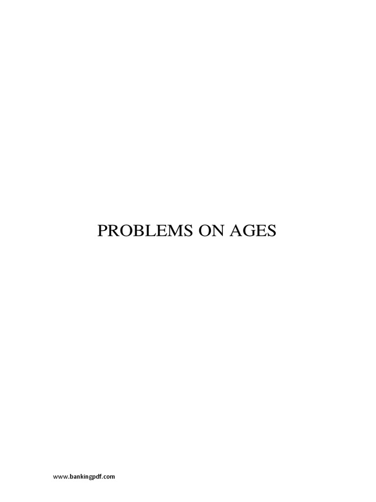 Problems On Ages | PDF | Teaching Mathematics