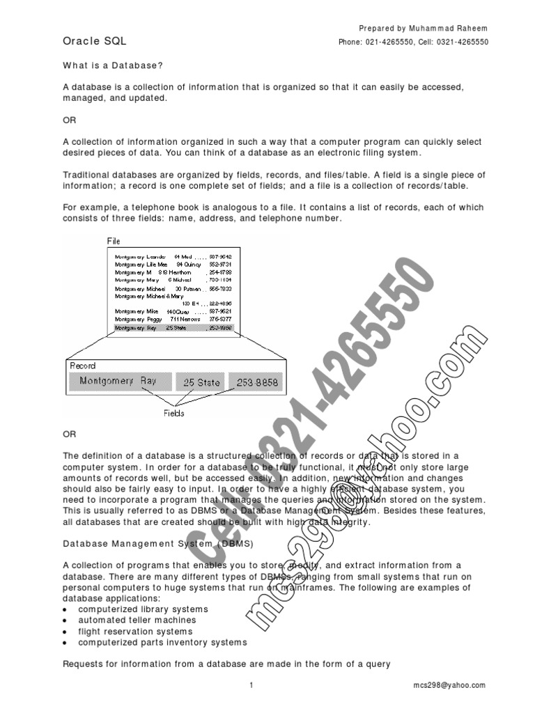 Oracle Sql Pdf Pdf Relational Database Databases