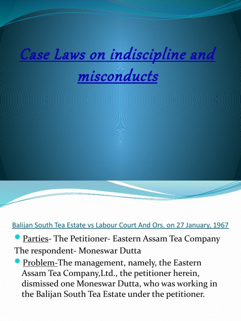 Case Laws On Indiscipline and Misconducts | PDF | Justice | Crime ...