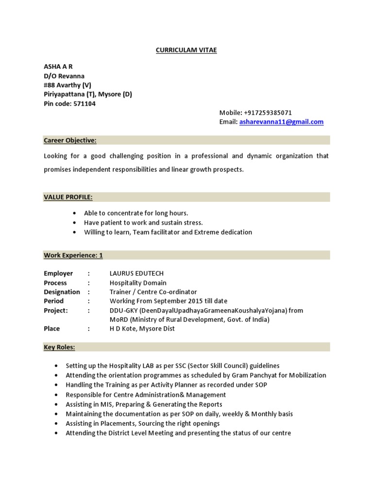 Asha Resume | PDF | Cognition | Communication