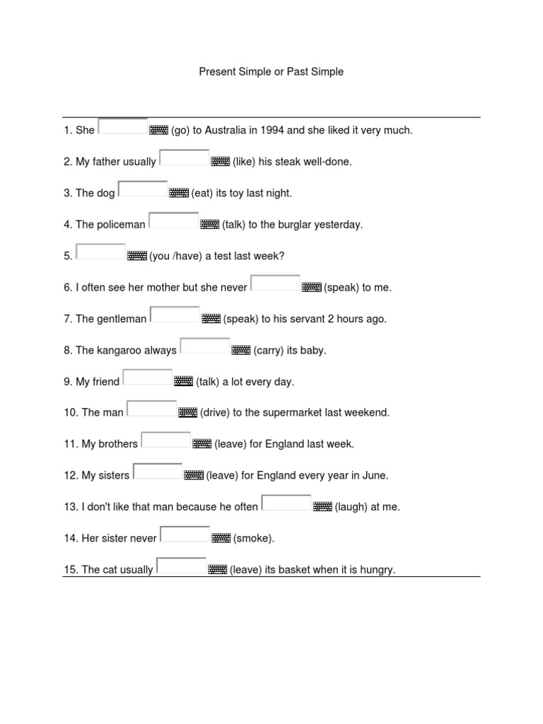 Present Simple or Past Simple | PDF