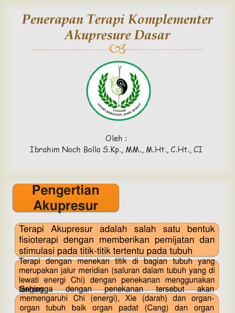 Terapi Akupresur untuk Manajemen Stress | PDF