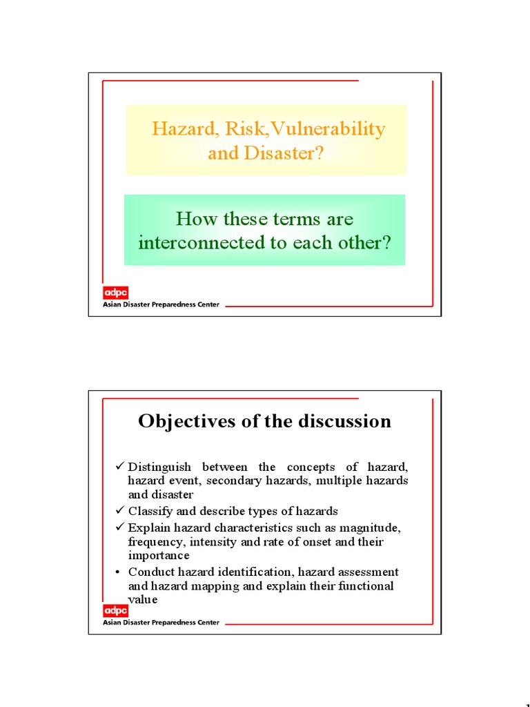 Introduction To Hazard Vulnerability and Risk PDF | PDF | Hazards | Flood