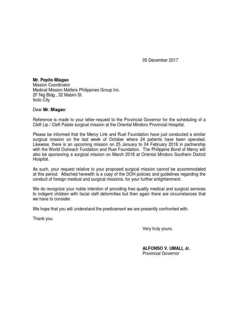 Letter Reply Medical Mission Matters | PDF