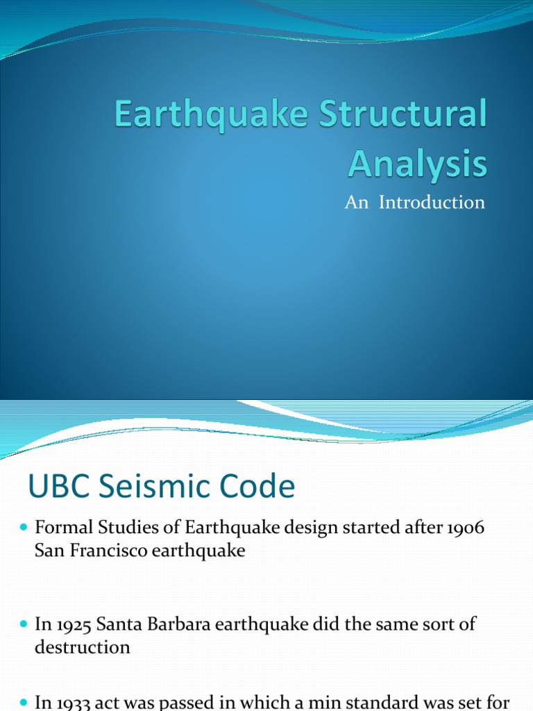 Earthquake Analysis | PDF | Structural Load | Earthquakes