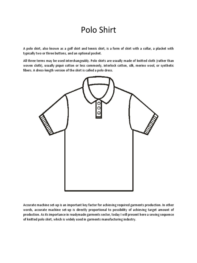 Polo Shirt Coloring Page