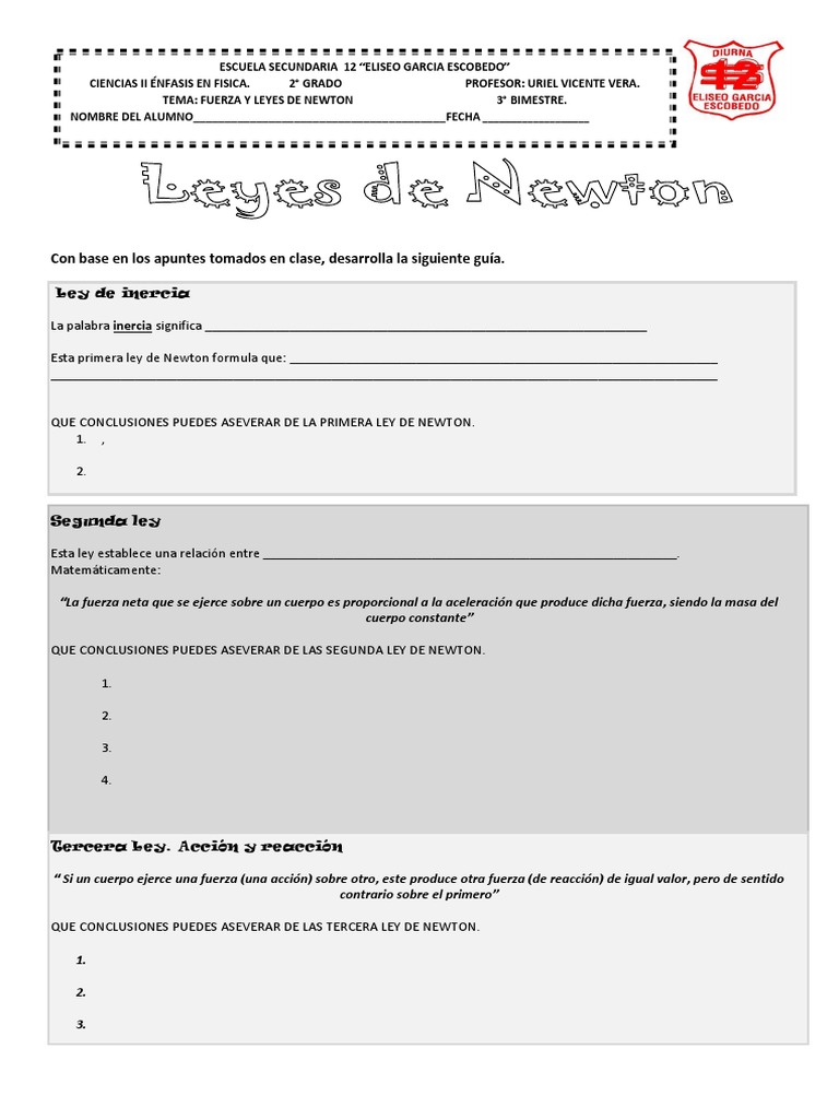 Leyes de Newton: Fuerza y Movimiento | PDF | Las leyes del movimiento ...