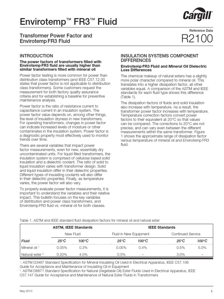 FR3 Oil | PDF | Transformer | Insulator (Electricity)