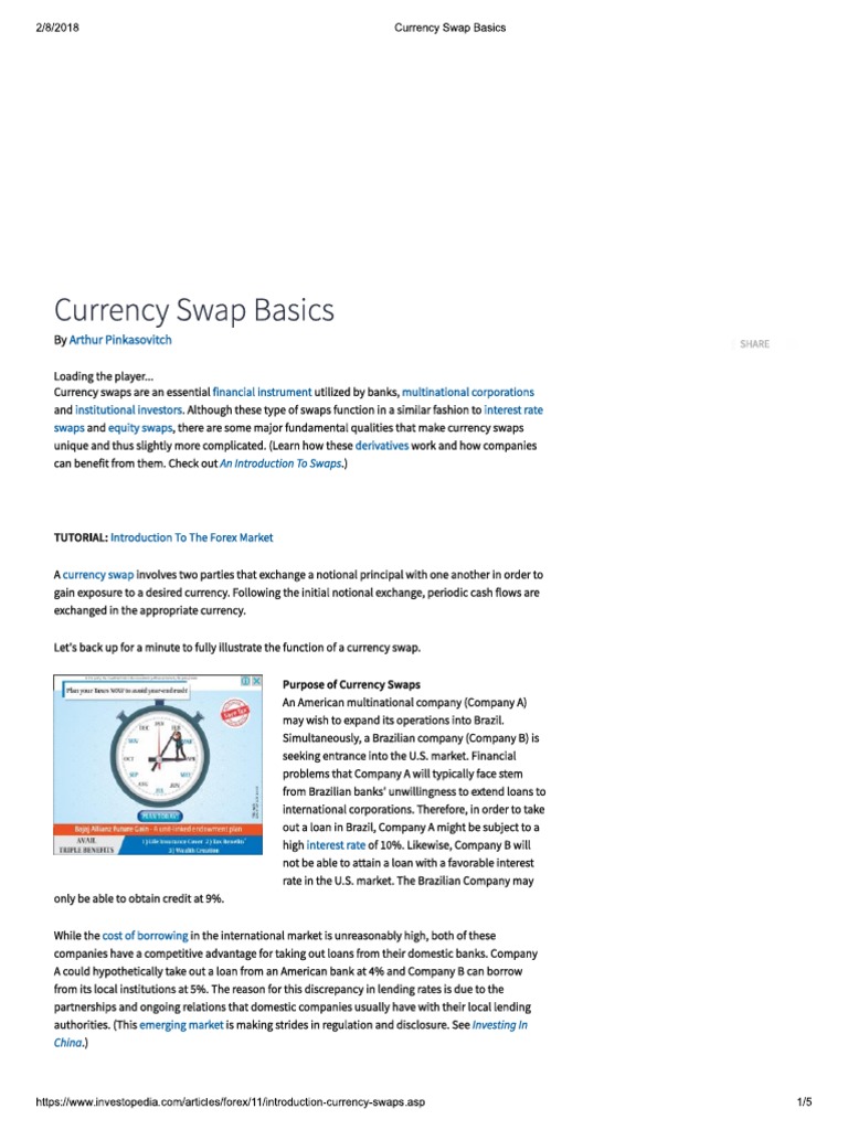 Currency Swap Basics | PDF