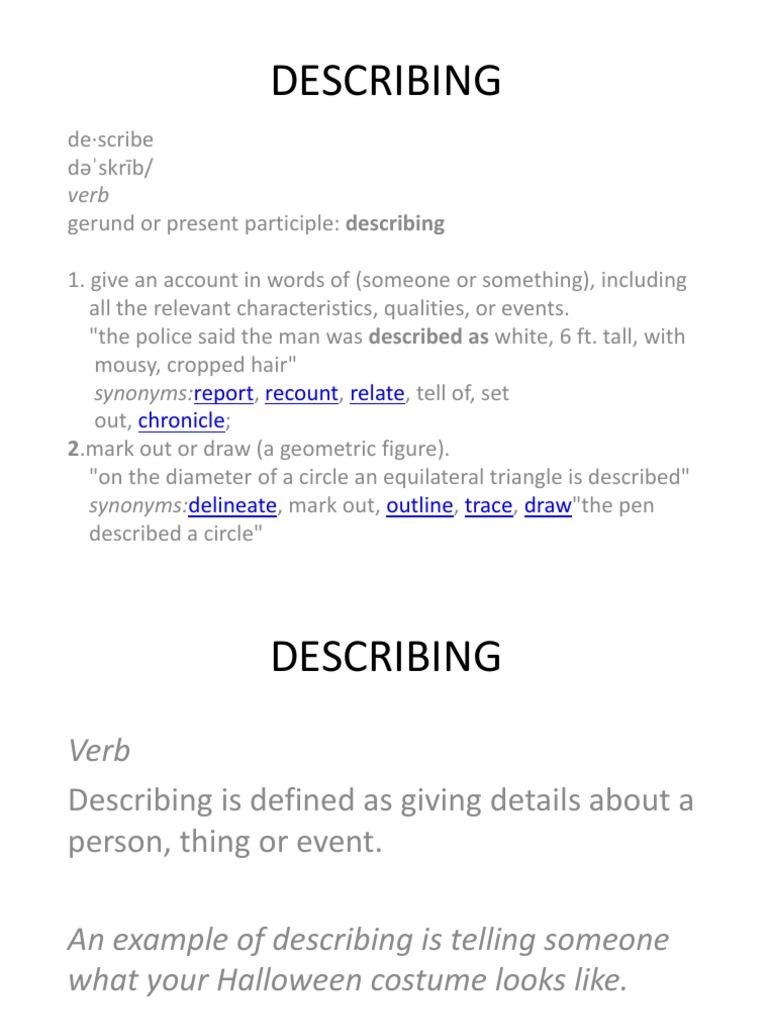 Describing | PDF | Verb | Argument