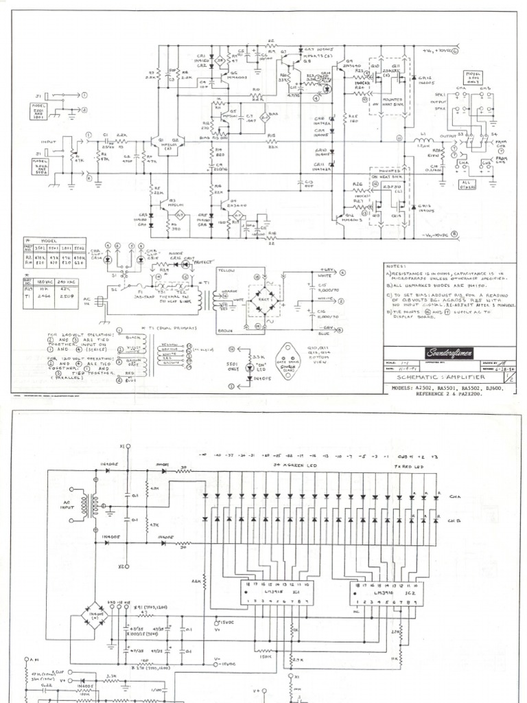 Hfe Soundcraftsmen A2502 Ra5501 Ra5502 Dj600 Ref2 Pa2x200 Schematic | PDF