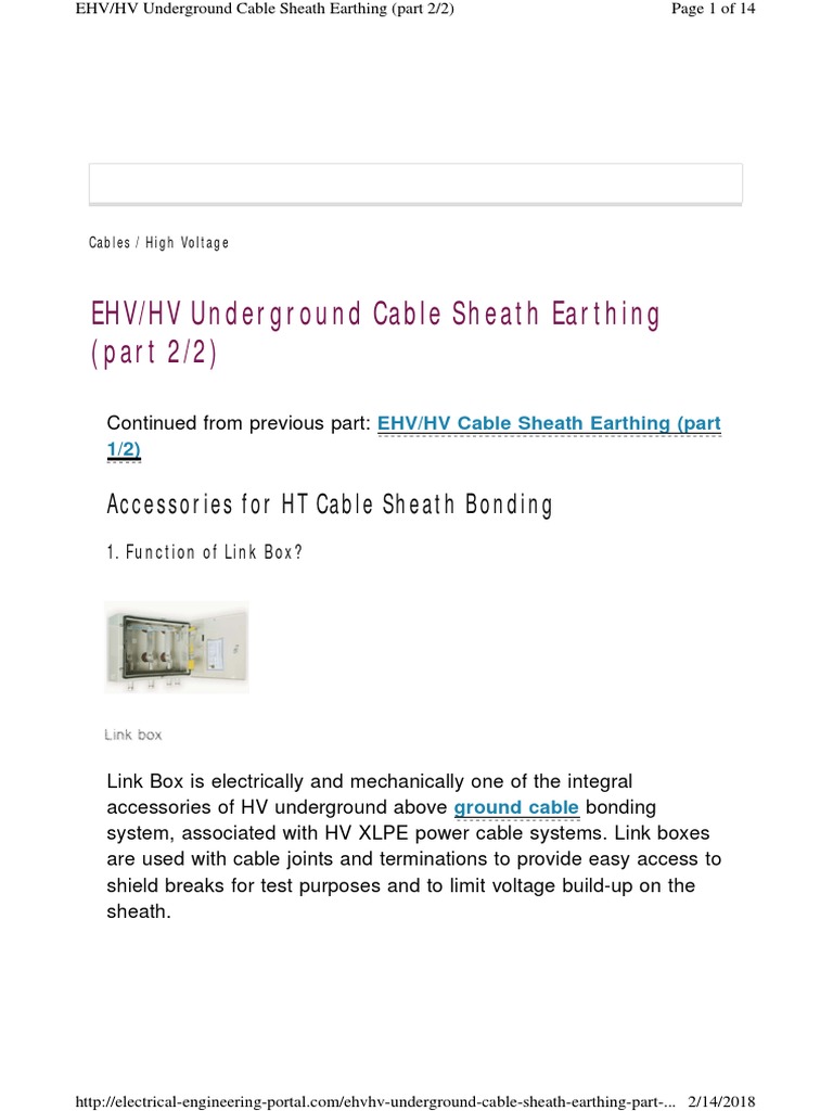 EHV/HV Cable Sheath Earthing Guide | PDF | Coaxial Cable | Electric Current