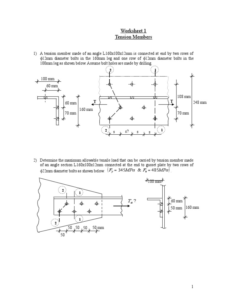 Problems (Axial-Force 1) | PDF