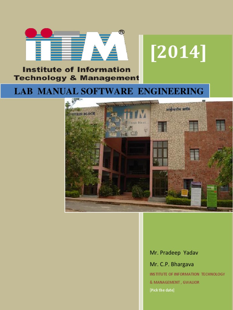 Lab Manual Software Engineering: Mr. Pradeep Yadav Mr. C.P. Bhargava ...