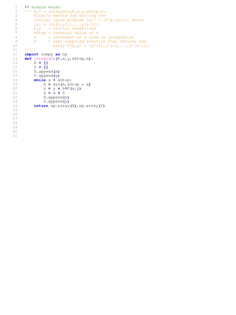 Numpy NP F X Y Xstop H X Y X Append X Y Append Y X Xstop H Min H Xstop ...